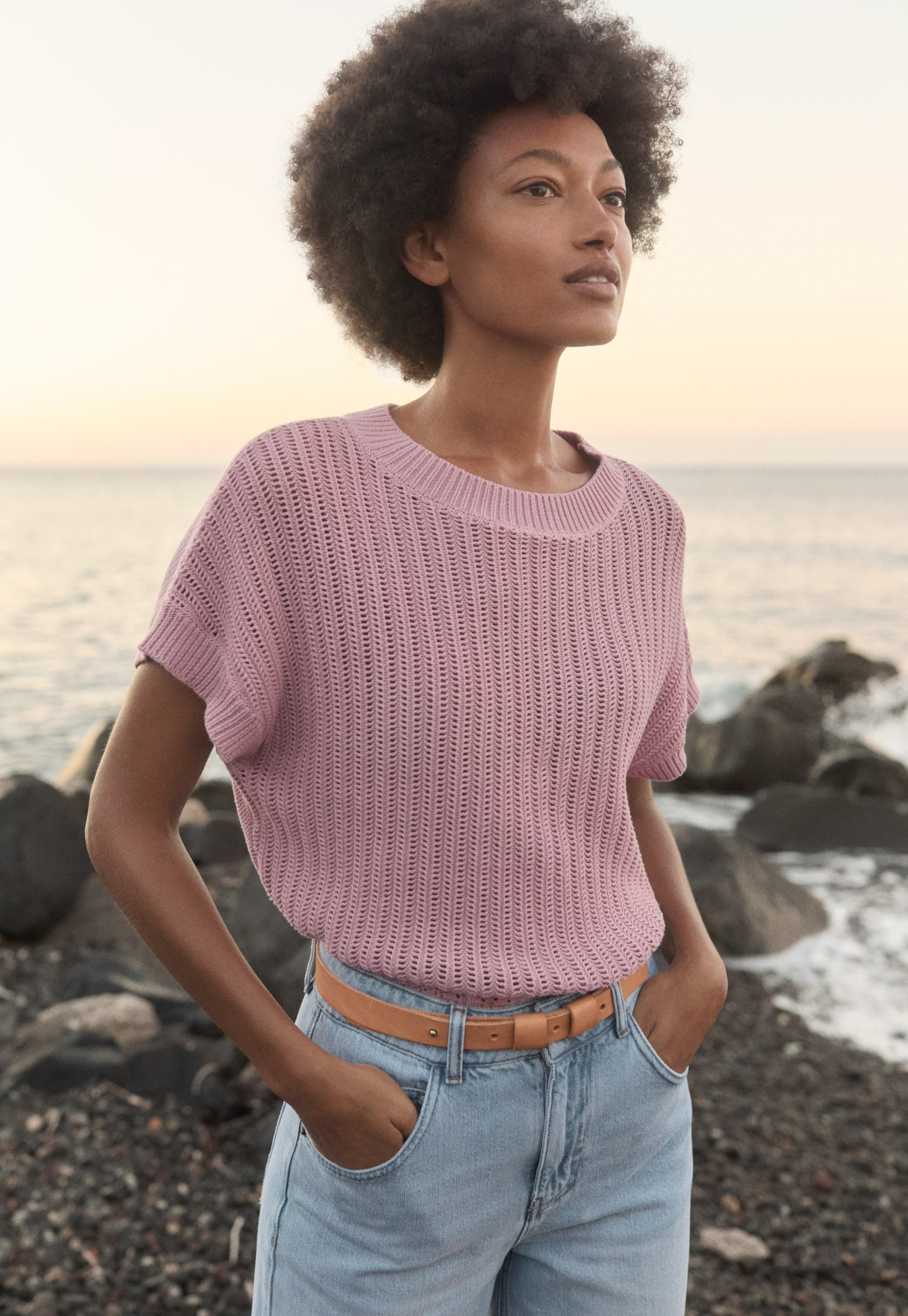 Poetry - Cotton crochet-stitch sweater Poetry - Cotton crochet-stitch sweater
